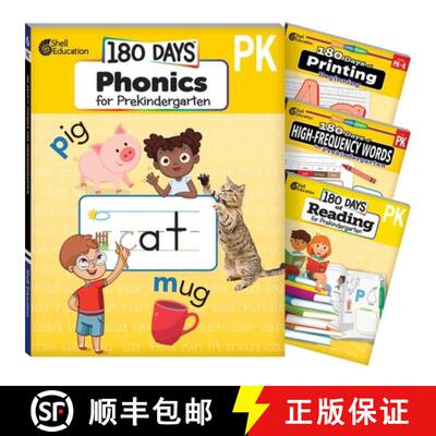 预订 180 Days(tm) Phonics, High-Frequency Words, Reading, and Printing: Prekindergarten: 4-Book Set [9798330926572]
