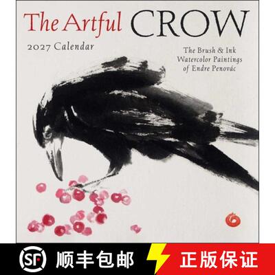 预订 The Artful Crow 2027 Wall Calendar: Brush and Ink Watercolor Paintings [9798881607067]