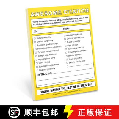 【3-4周达】Awesome Citation Nifty Note Pad (Yellow) [9781601066213]