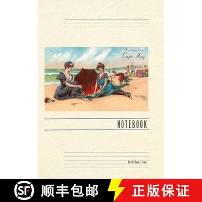 【3-4周达】Vintage Lined Notebook Greetings from Cape May, New Jersey, Vintage Bathers [9798385433414]