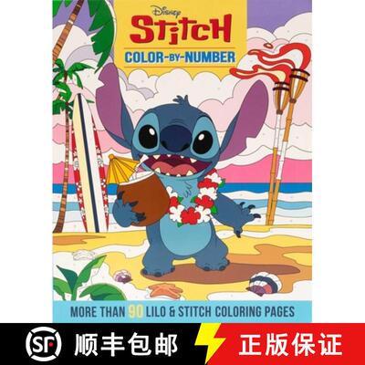 【3-4周达】Disney Stitch Color-By-Number - Coloring Book for Teens and Adults, Officially Licensed [9781667208015]
