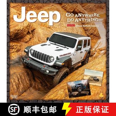 【3-4周达】Jeep Official 2026 12 X 24 Inch (Hanging) Monthly Square Wall Calendar Plastic-Free [9798330701780]