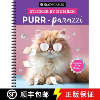 【3-4周达】Brain Games - Sticker by Number: Purr-Parazzi (24 Images to Sticker): Includes 2 Foil Stic... [9798897460533]