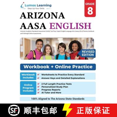【3-4周达】Arizona's Academic Standards Assessment (AASA) Test Prep: Grade 8 English Language Arts Li... [9781949855876]
