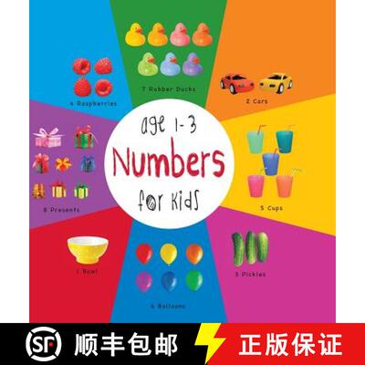 【3-4周达】精装 Numbers for Kids age 1-3 (Engage Early Readers: Children's Learning Books) with FREE ... [9781772260717]
