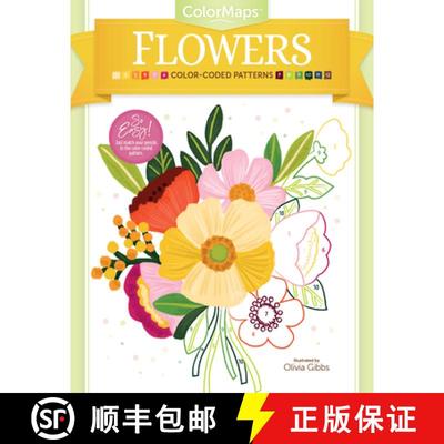 【3-4周达】Colormaps Flowers: Color-Coded Patterns Adult Coloring Book [9780764362996]
