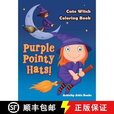 【3-4周达】Purple Pointy Hats! Cute Witch Coloring Book [9781683232957]