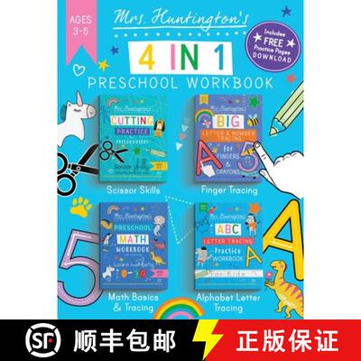 【3-4周达】Mrs Huntington's 4 in 1 Preschool Workbook Ages 3-5 [9780645466454]