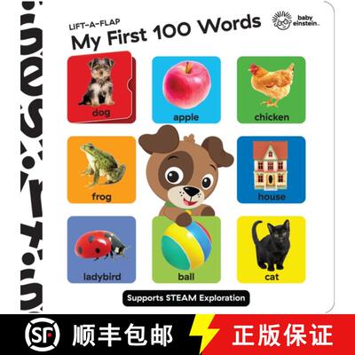 【3-4周达】Baby Einstein Lift A Flap My First 100 Words Novelty Board Book [9781503758926]