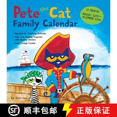 【3-4周达】Pete the Cat 17-Month 2019-2020 Family Wall Calendar [9781449498979]