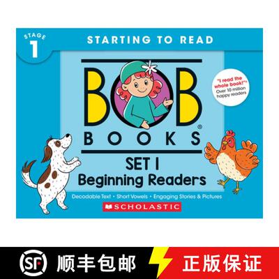 【3-4周达】Bob Books - Set 1: Beginning Readers Hardcover Collection of 12 Stories Decodable Phonics ... [9781339027401]