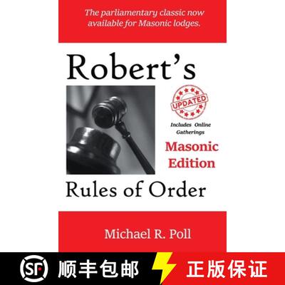 【3-4周达】Robert's Rules of Order: Masonic Edition [9781613426982]