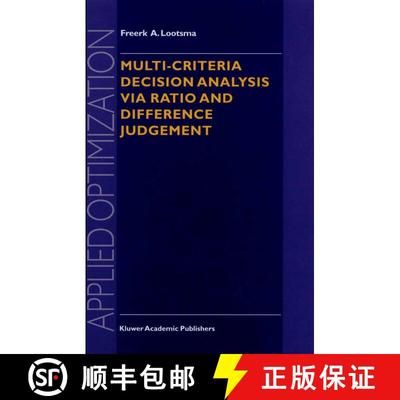 【3-4周达】Multi-Criteria Decision Analysis via Ratio and Difference Judgement [9781441948106]