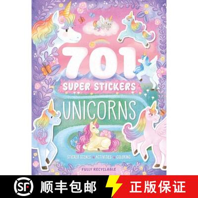 【3-4周达】701 Super Stickers Unicorns: Fully Recyclable with Sticker Scenes, Coloring, and Activity ... [9781836504726]
