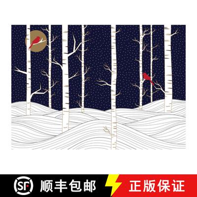 【3-4周达】Birch Trees in Winter Deluxe Boxed Holiday Cards (20 Cards, 21 Self-Sealing Envelopes) [9781441348197]