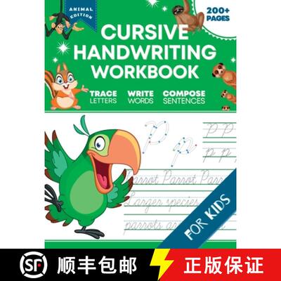 【3-4周达】Cursive Handwriting Workbook for Kids: Animal Edition, A Fun and Engaging Cursive Writing ... [9798985122176]