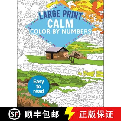 【3-4周达】Large Print Calm Color by Numbers: Easy to Read [9781839406652]