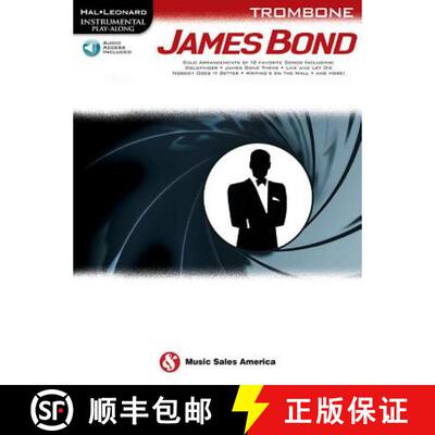 【3-4周达】Hal Leonard Instrumental Play-Along: James Bond - Trombone (Book/Online Audio) [9781495060847]
