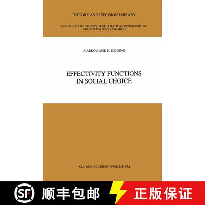 【3-4周达】Effectivity Functions in Social Choice [9789401055253]