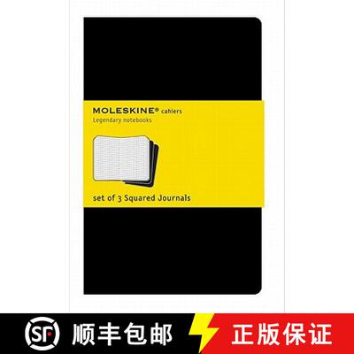 【3-4周达】Moleskine Cahier Journal (Set of 3), Large, Squared, Black, Soft Cover (5 X 8.25) Set of 3... [9788883704963]