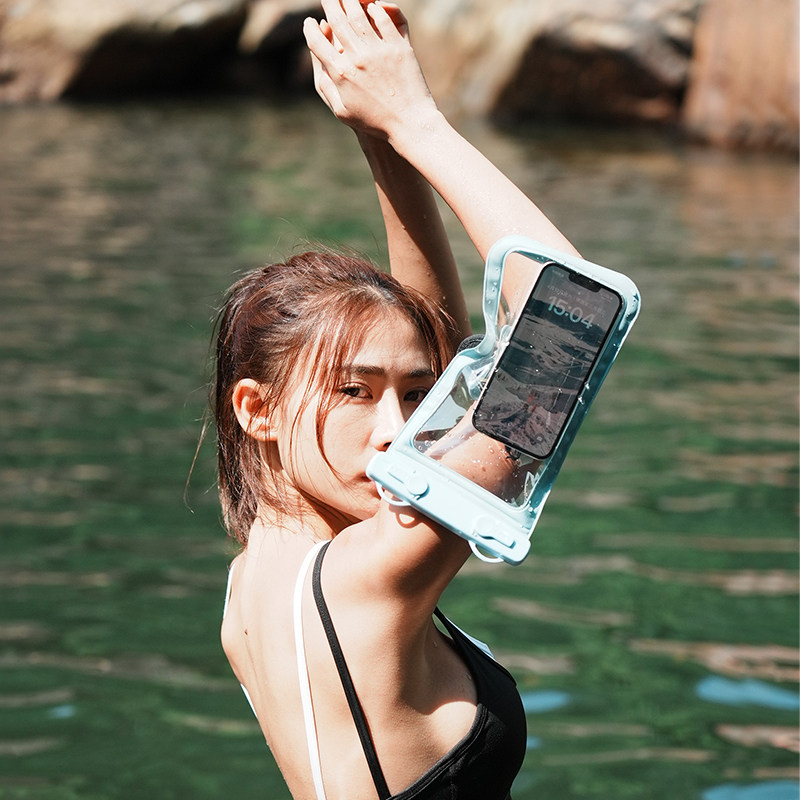 手机防水袋水下拍摄神器透明密封包浮潜温泉可触屏游泳套漂流装备