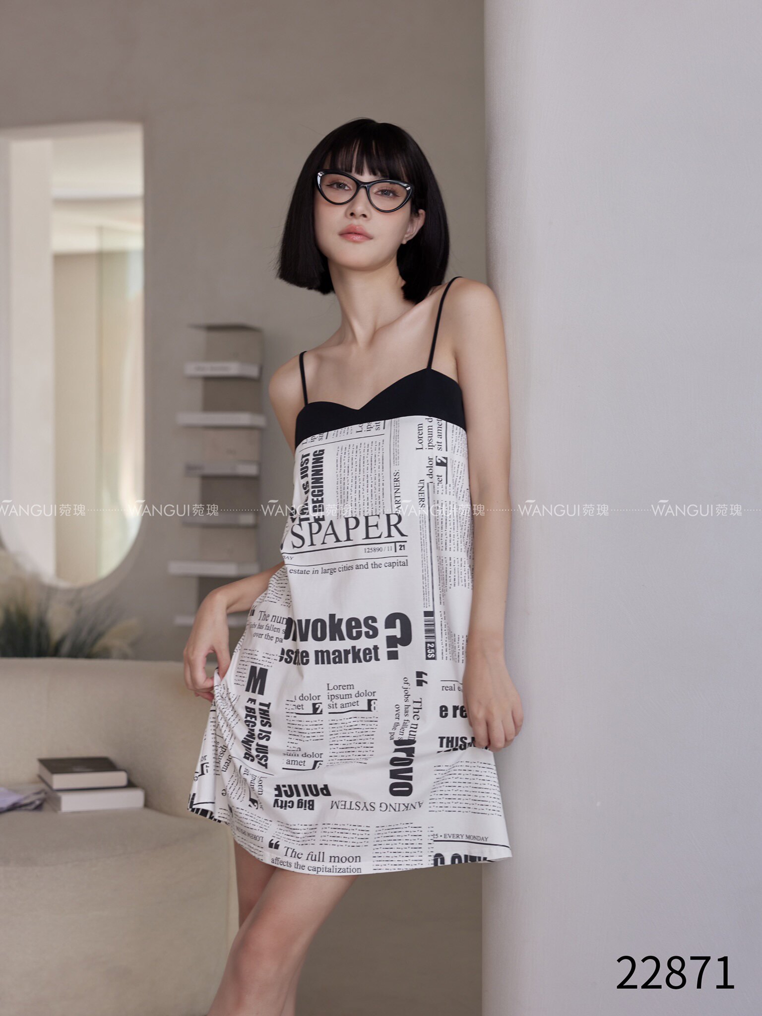新款纯棉睡衣女夏季可爱性感字母宽松吊带裙高级感家居服
