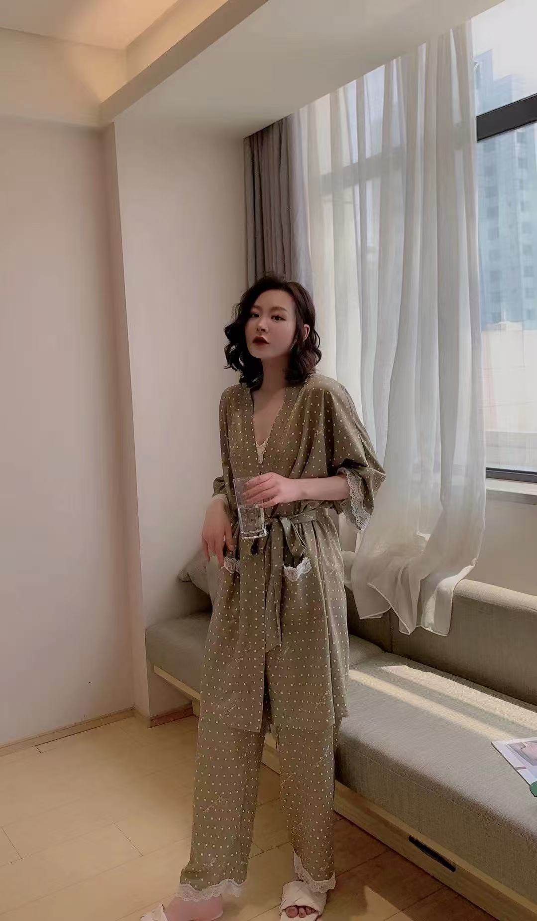 奢拉SHERLARR仿真丝冰雪丝丝绸睡衣女纯欲风性感高级感家居服套装