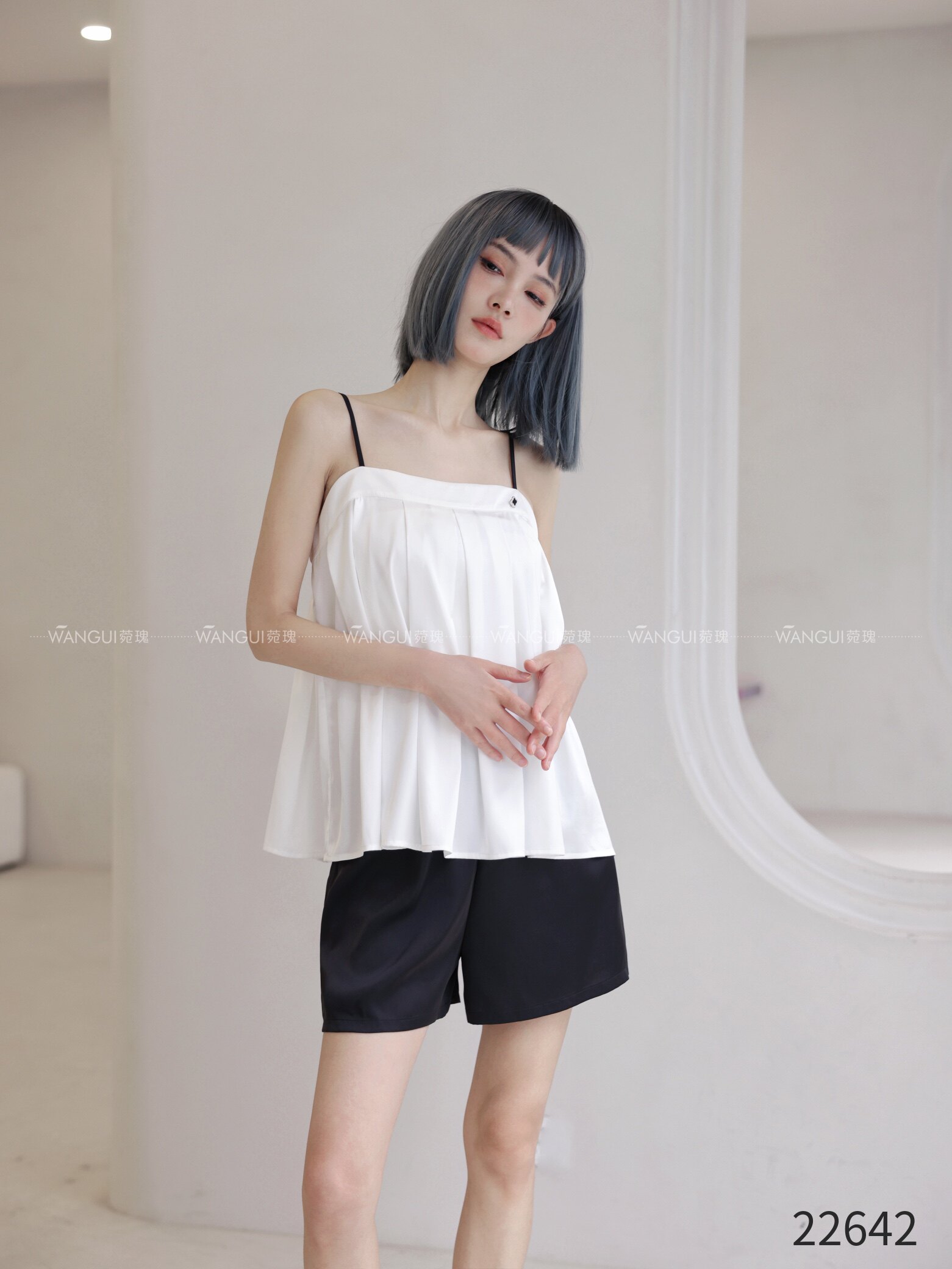 睡衣女士仿真丝冰雪丝丝绸纯欲风吊带短裤性感时尚家居服套装