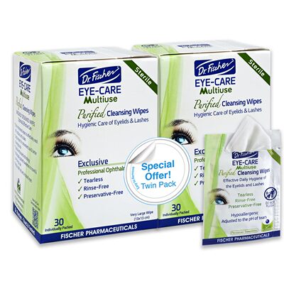 美国直邮Dr. Fischer Eye Wipes - Hypoallergenic 温和眼部湿巾