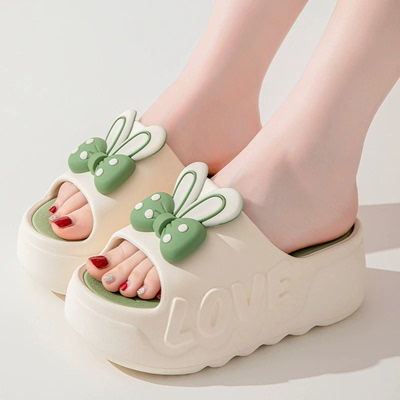 厚底女高跟小个子可爱沙滩拖鞋2025防水舒适防滑浴室增高跟凉拖鞋