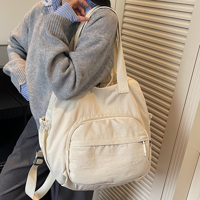 【单肩双肩两用】大容量椭圆布包