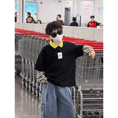 THE LUHAN【痞帅腔调】春款潮流休闲圆领亲子装中大童短袖26005