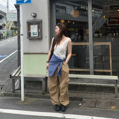 ARTE.-秋上新美式复古抽绳宽松休闲工装裤x26226
