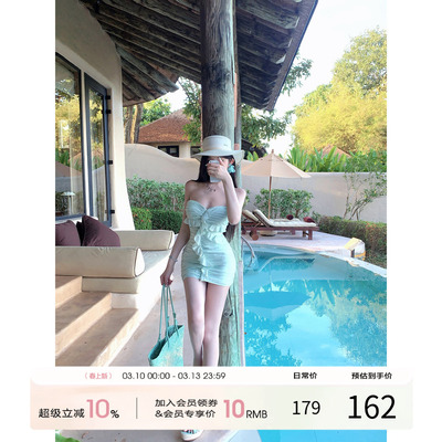 天鹅er 【春树梨花】时尚百搭夏季ins风连衣裙E25Q10574