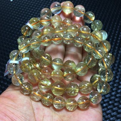 天然钛金水晶一物一图单圈手链