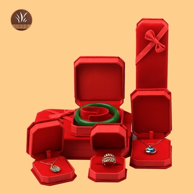 绒布戒指大红色橱窗展示盒送女友
