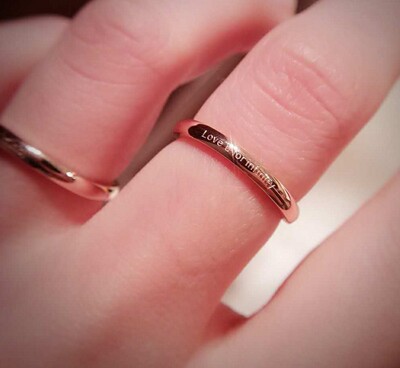 韩版戒指love钛钢彩金学生情侣