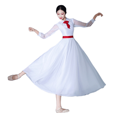 开场舞大摆裙合唱演出服朗诵服装万疆舞蹈服饰现代舞歌伴舞演出服