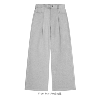 敷衍一下直筒纯色设计感休闲裤