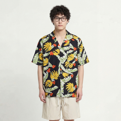 热带水果度假风休闲短袖衬衫
