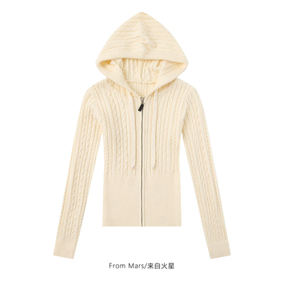 开衫连帽慵懒针织毛衣外套