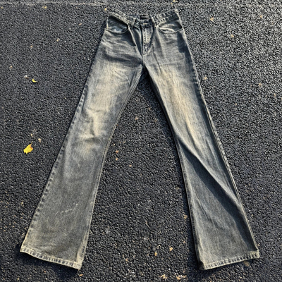 做旧竹节微喇牛仔裤休闲裤男美式