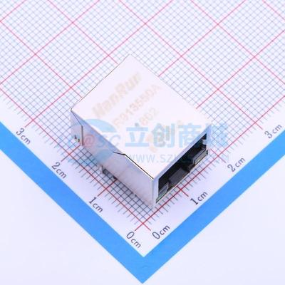 以太网连接器(RJ45 RJ11) HR913550A 插件 RJ45插座 1 带LED 原装
