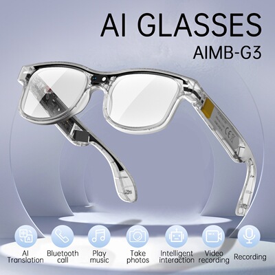 AIMB-G3智能眼镜800W像素拍照Ai同声多语翻译识别1200P视频像录音