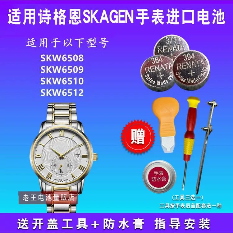 适用于SKAGEN诗格恩 SKW6508 SKW6509 SKW6510 SKW6512 手表电池
