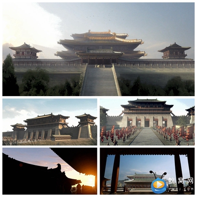 S1321 唐朝皇宫 故宫 古代军队凯旋回城皇宫外景 视频素材