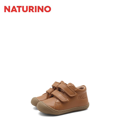 Naturino那都乐2025新款牛皮学步鞋加肥一脚蹬软底包头防踢宝宝鞋