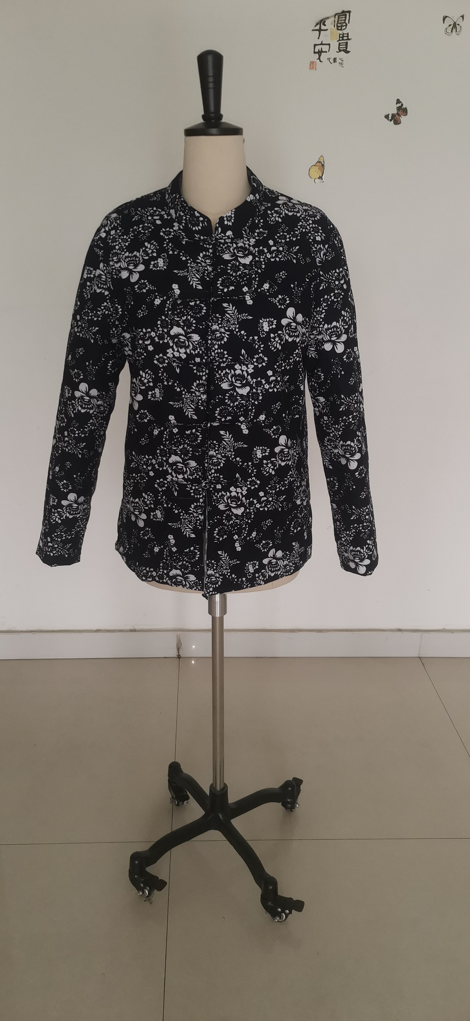 001男女款半成品成品方立领唐装盘扣休闲修身棉衣片袄片棉衣棉服