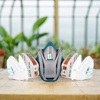 防护面罩防毒面具3M硅胶喷漆飞沫