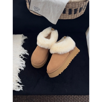 UGG皮毛一体厚底增高毛毛雪地靴女秋冬加绒保暖东北棉鞋桑坡塔茨